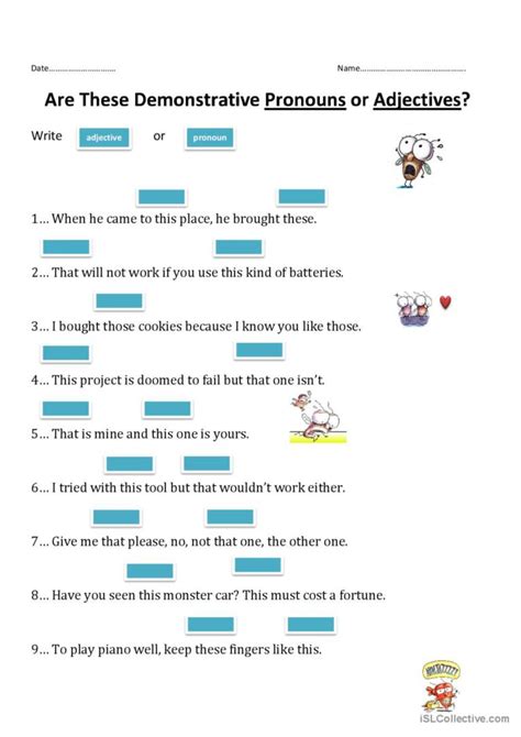 Worksheets For Demonstrative Pronouns Worksheets Printable Free