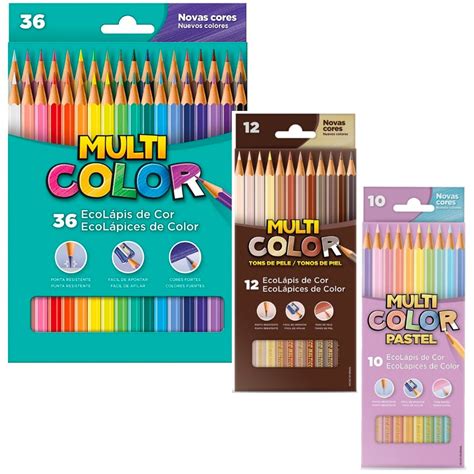 Kit Lápis de Cor FABER CASTELL Multicolor Escolar 58 46 34 Cores