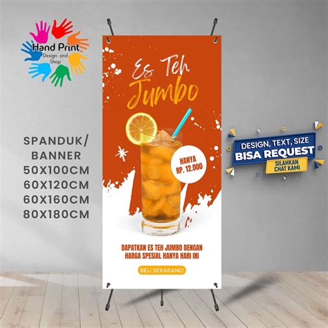 Jual SPANDUK BANNER Minuman Es Teh Manis Lemon Tea Teh Jumbo Bisa