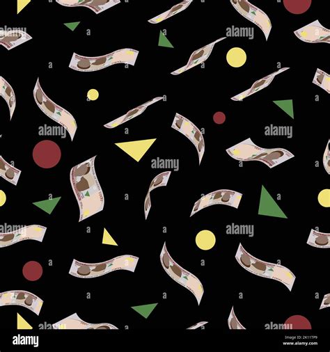 Vector Illustration Of Naira Currency Random Pattern Of Banknotes