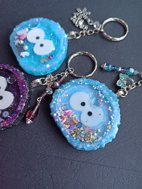 Resin Shaker Charm Keychain Cute Resin Charm Kawaii Key Etsy