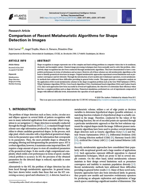 comparison of recent metaheuristic algorithms for pdf metaheuristic mathematical optimization