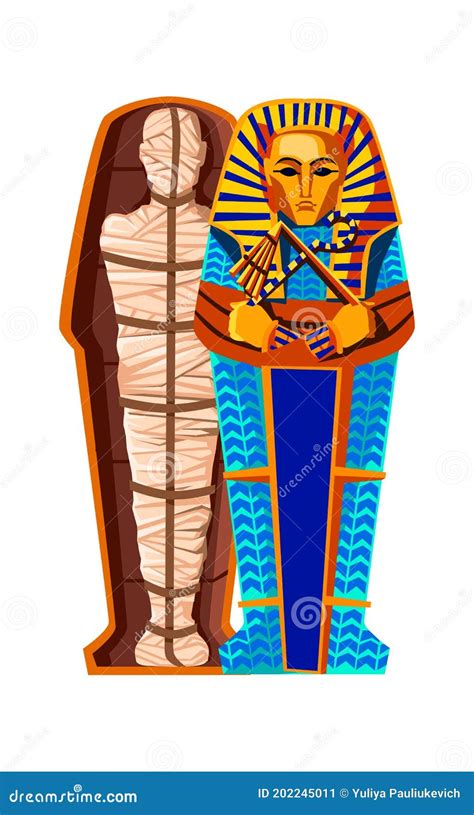 Mummification Process In Ancient Egypt Vector Illustration