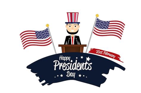 Feliz día de los presidentes Vector Premium