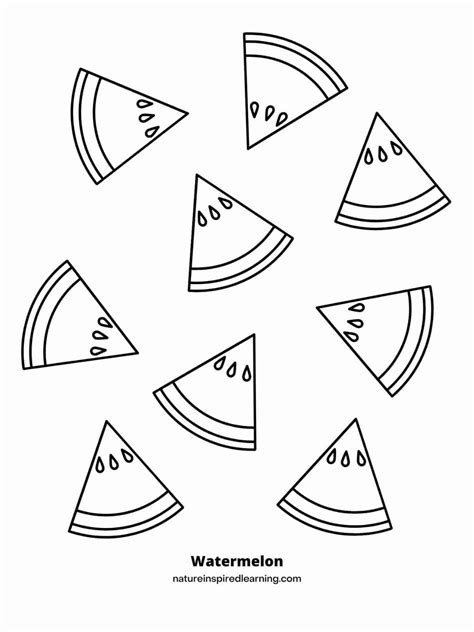 Watermelon Slice Coloring Page Rohanrebekkah