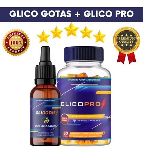 Glico Gotas 30ml E Glico Pro 60 Cápsulas Controle Da Glicose Frete grátis