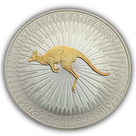 Australijski Kangur Srebrna Moneta 1 Oz Gold Selective Smocza Mennica