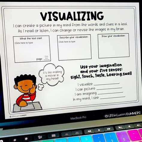 visualizing anchor chart and graphic organizer for reading comprehension life between summers