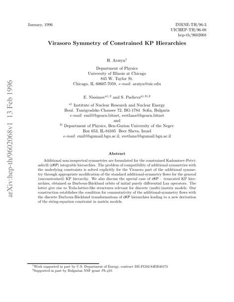 pdf virasoro symmetry of constrained kp hierarchies