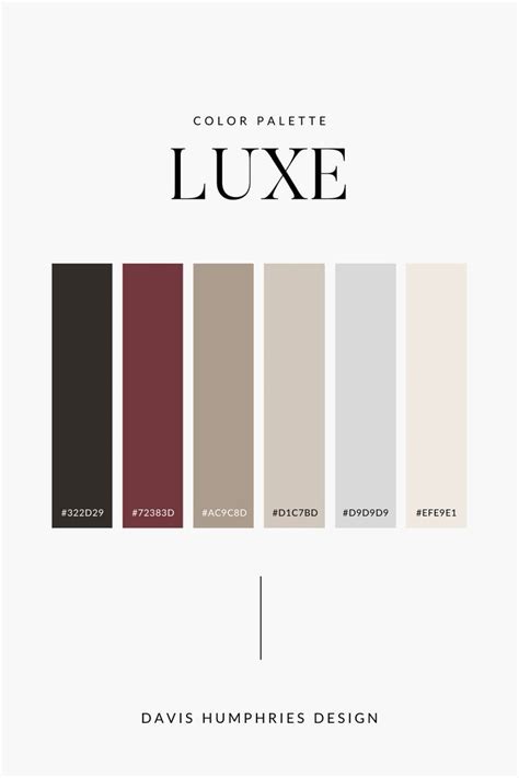 Luxe Tonal Color Palette Warm Black Wine Red Taupe Grey Flat Color