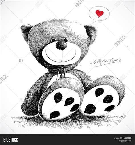 Hand Drawn Teddy Bear Vector Photo Free Trial Bigstock