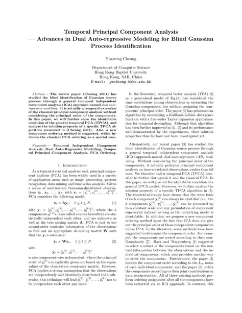 pdf temporal principal component analysis advances in dual auto regressive modeling for