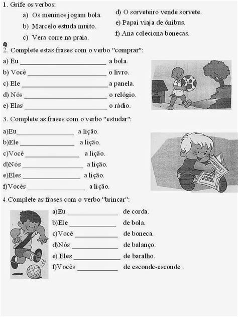 Atividades Verbo Para Imprimir Atividades O Uso Dos Verbos No