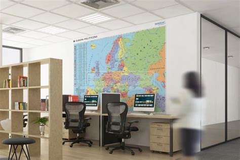 Mapa polityczna Europy Stan na 2023 naklejka ścienna