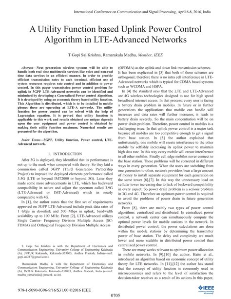 pdf a utility function based uplink power control algorithm in lte advanced networks