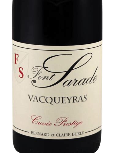 Domaine Font Sarade Cuvée Prestige Vacqueyras Vivino US