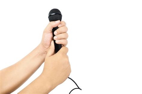 Premium Photo Human Hand Holding Microphone