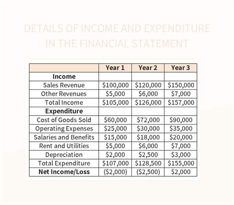 Free Financial Income And Expenditure Accounting Detailed Statement