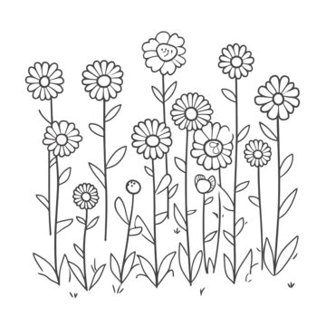 Dibujo De Flores Para Colorear P Gina Ni Os Esquema Boceto Vector Png