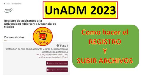 Registro A UnADM 2023 Y Subir Documentos Mismo Que 2024 YouTube