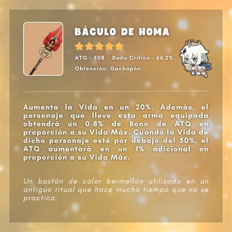 Báculo de Homa Materiales personajes pasiva Genshin Impact HoYoLAB