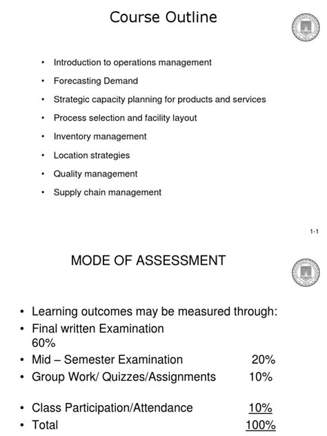 lecture 1 introduction to operations management pdf supply chain operations management