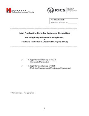 Rics Reciprocal Membership Fill Online Printable Fillable Blank