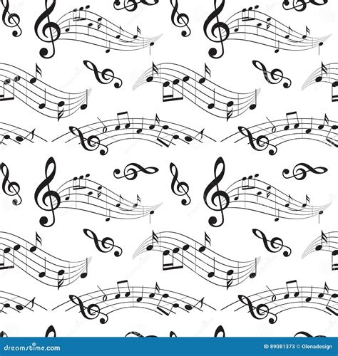 Seamless Pattern With Music Notes Vector Background Stock Vector