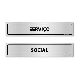 Kit Placas Elevador Social E Servi O Em Alum Nio Afixgraf