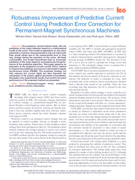 pdf smallest control invariant set and error boundaries of fcs mpc for pmsm matthias preindl