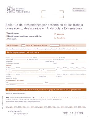 Fillable Online MINISTERIO DE EMPLEO Y SEGURIDAD SOCIAL SERVICIO PBLICO