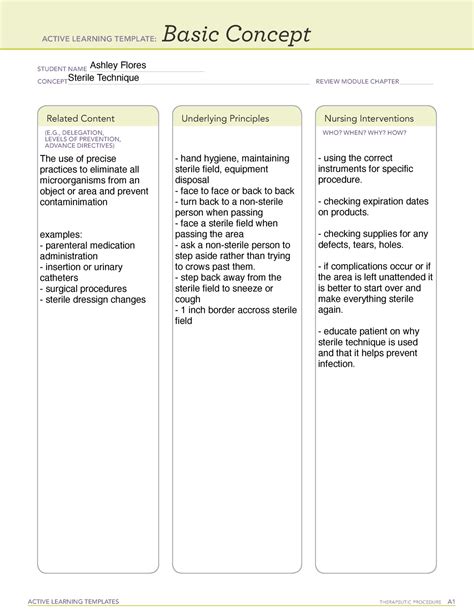 Medical And Surgical Asepsis Ati Template