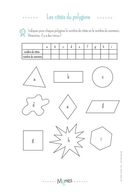 Les côtés du polygone exercice Polygone Exercice math ce1