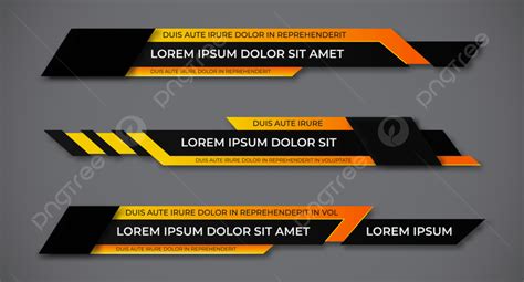 Modern Geometric Lower Third Banner Template Design Set Red Name Png