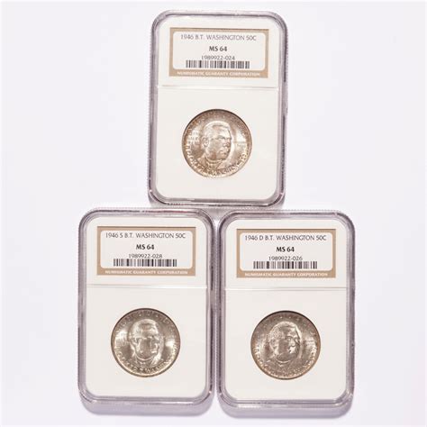 P D S Booker T Washington Commemorative Silver Half Dollar Ngc