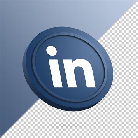 Premium PSD Linkedin Logo On The Round Button 3d Rendering Isolated
