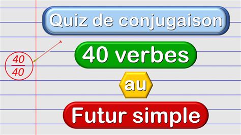 Exercice pour maîtriser la conjugaison au futur simple 40 Verbes