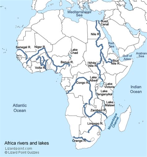 Test Your Geography Knowledge African Rivers And Lakes Lizard Point