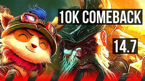Teemo Vs Gangplank Top K Comeback Rank Teemo K Dmg