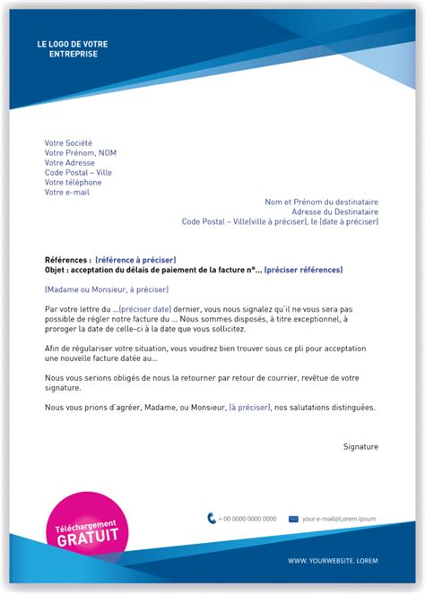 Exemple De Lettre De Demande De Prorogation De Délai Partagez Lettre