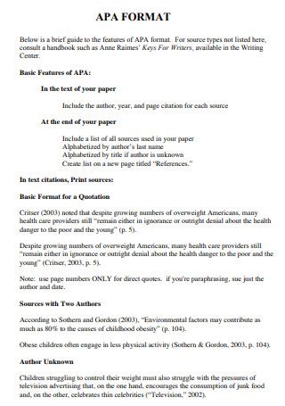 50 SAMPLE APA Format In PDF Apa Reference Page Guide With Examples