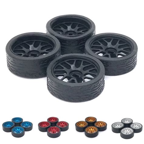4pcs 26mm Racing Tire Tyre Metal Wheel Rim For Wltoys 284131 K969 K979