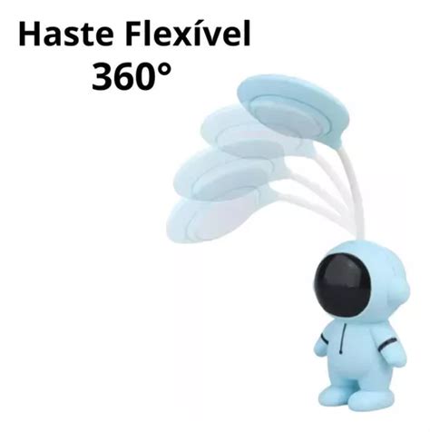 Luminária Infantil De Mesa Astronauta Recarregável Usb Cor Da Cúpula
