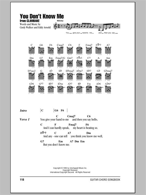 You Don T Know Me By Ray Charles Sheet Music For Guitar Chords Lyrics