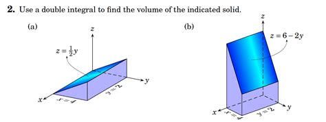 solved 2 use a double integral to find the volume of the