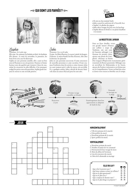 Gazette des mariés 2 pages A3 Etsy France