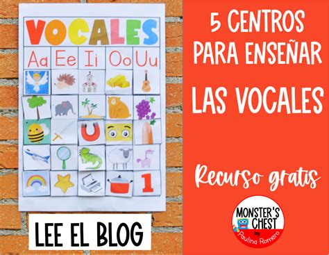 5 centros de aprendizaje para enseñar las vocales Recursos gratis