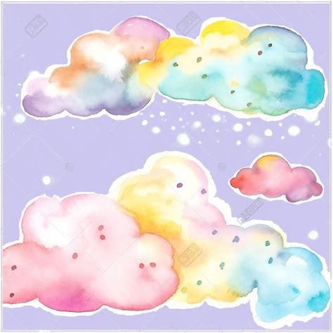 Uma ilustração em aquarela de nuvens a palavra nuvem na parte