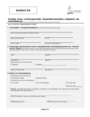 Fillable Online Dillenburg Beiblatt Ga Fax Email Print Pdffiller