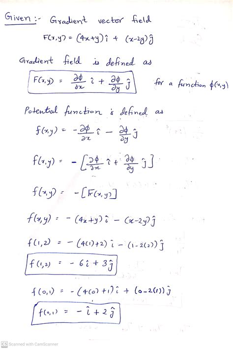 [solved] if f x y is a potential function for the gradient vector field course hero